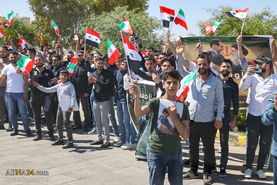 ABNA English - Photos: Group of Syrian citizens welcome Ayatollah Raisi ...