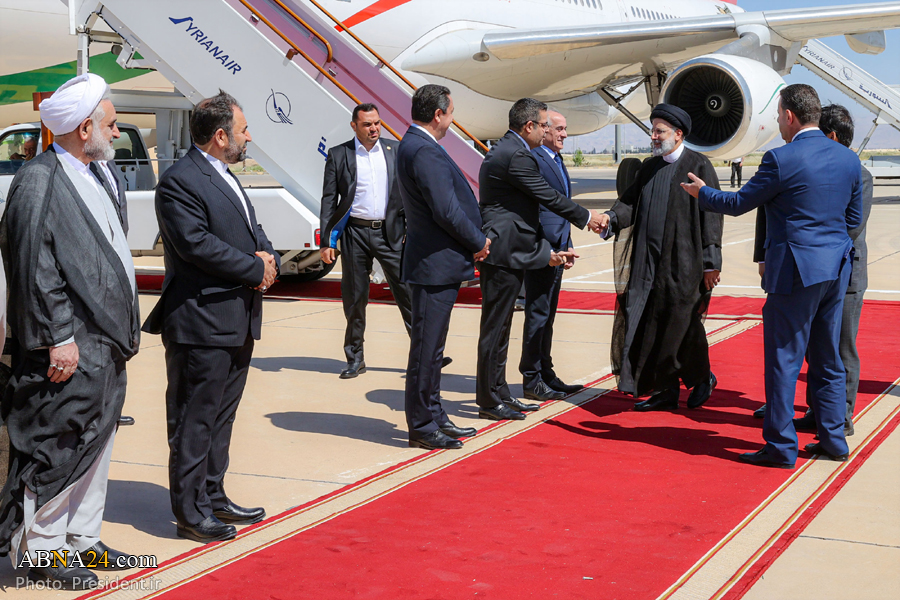 ABNA English - Photos: Group of Syrian citizens welcome Ayatollah Raisi ...