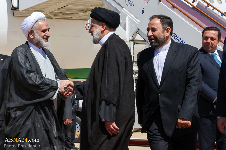 ABNA English - Photos: Group of Syrian citizens welcome Ayatollah Raisi ...