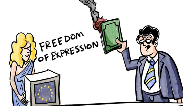 ABNA English - Cartoon: Freedom of expression according to Western standards